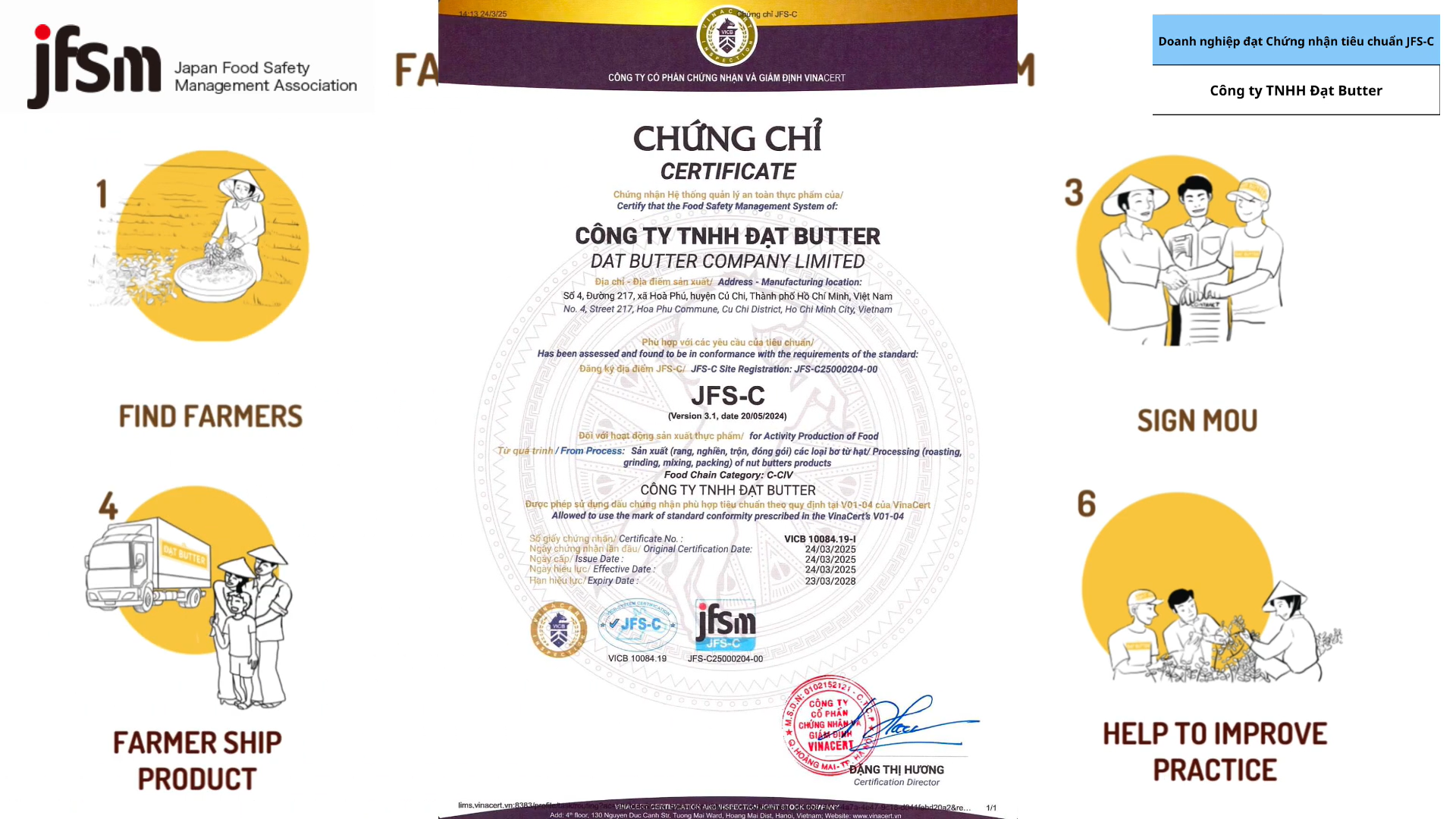 Dấu ấn VinaCert trên bản đồ chứng nhận JFS-C